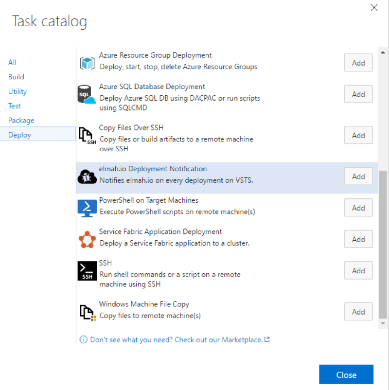 elmah.io Deployment Tasks - Visual Studio Marketplace
